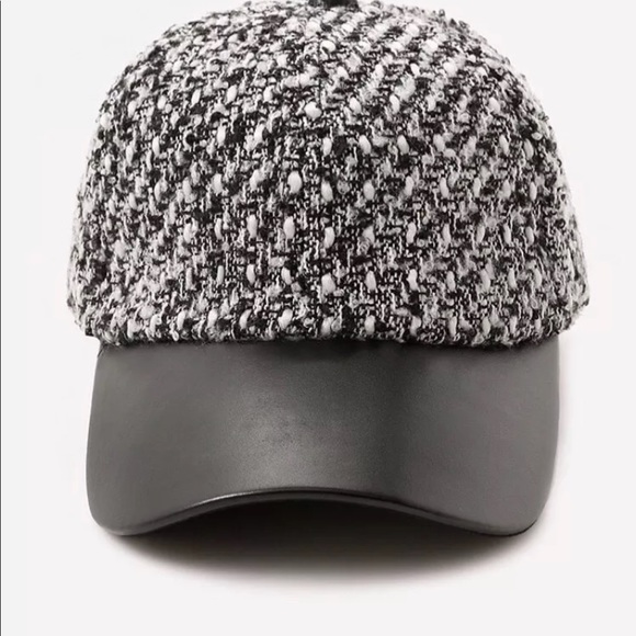bebe | Accessories | Bebe Tweed Logo Faux Leather Bill Baseball Cap ...
